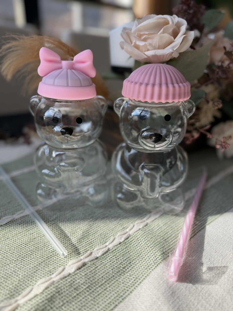 Pink Glass Bear Viral Cups - Etsy