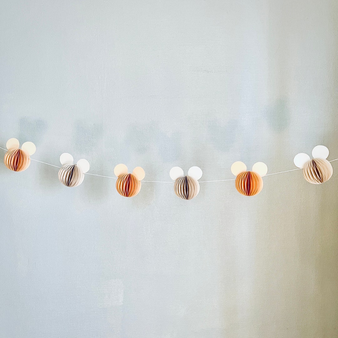Mickey Mouse Paper Garland, Honeycomb Paper Decor, Kids Room Decor ...