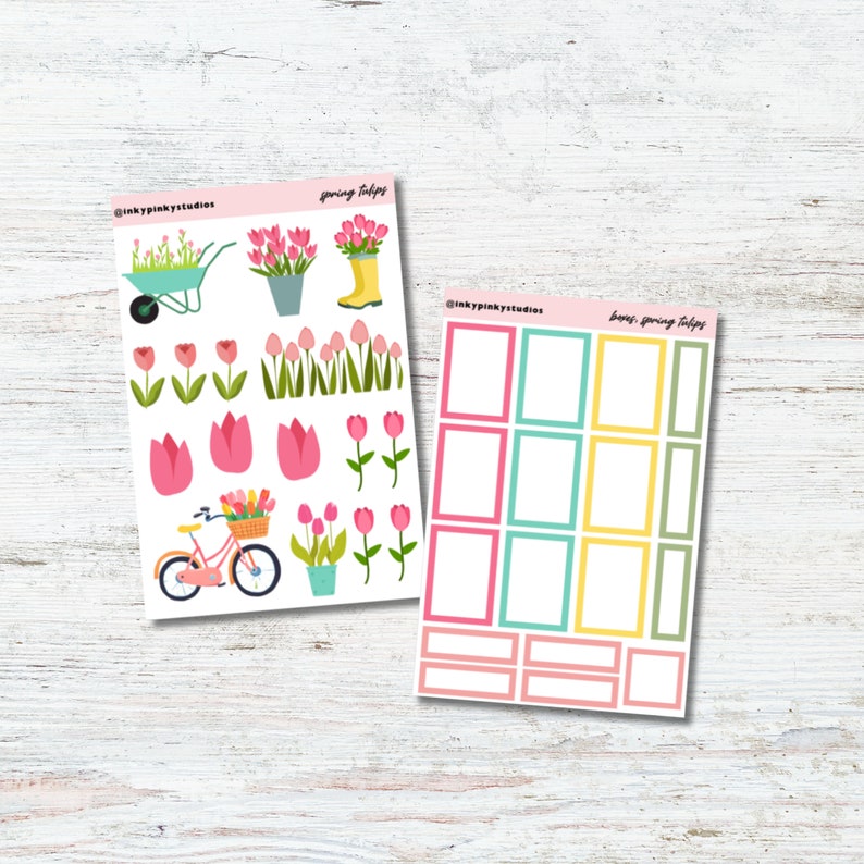 Spring Tulips Sticker Sheet: Handmade Planner Stickers - Etsy