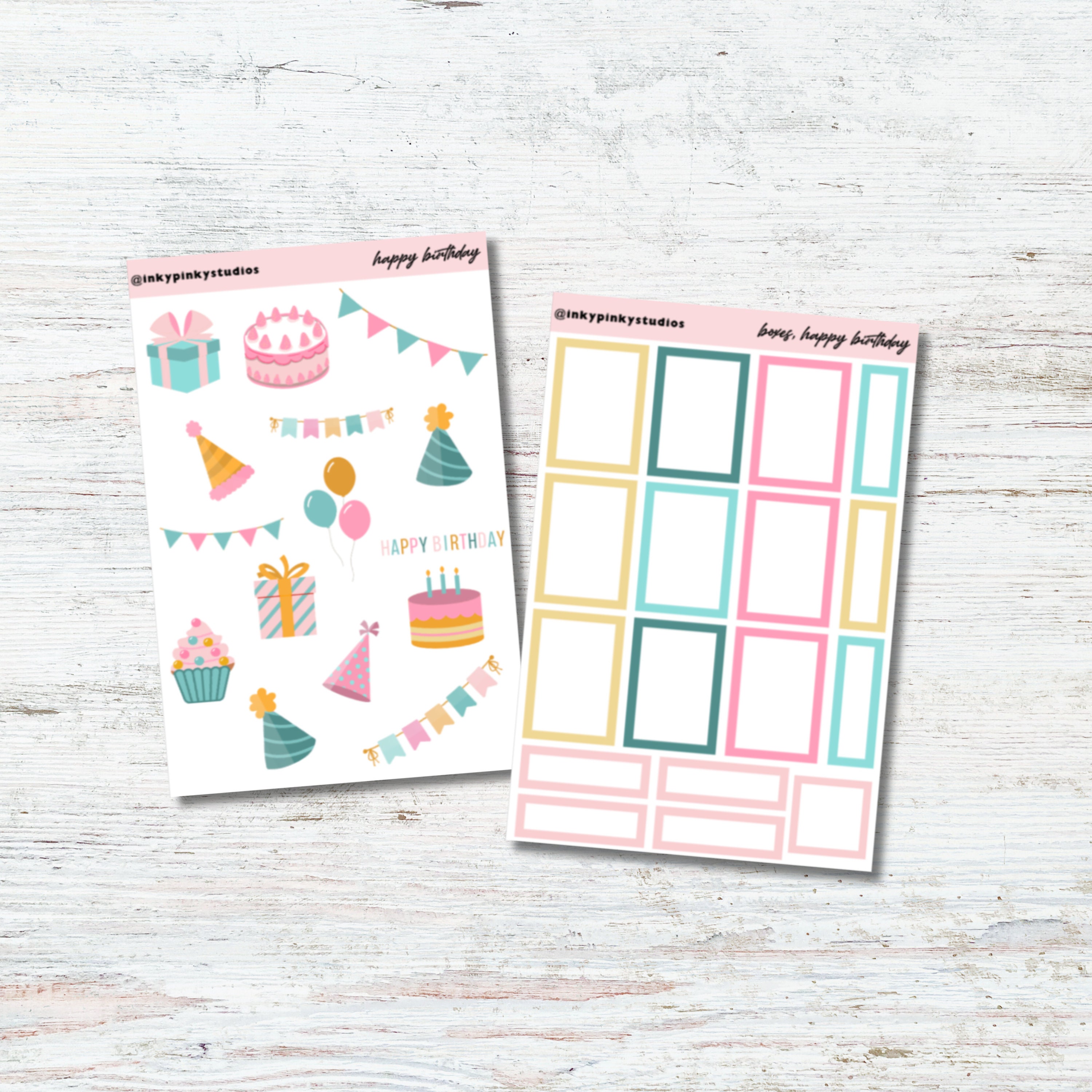 Happy Birthday Sticker Sheet, Journal Stickers, Planner Stickers ...
