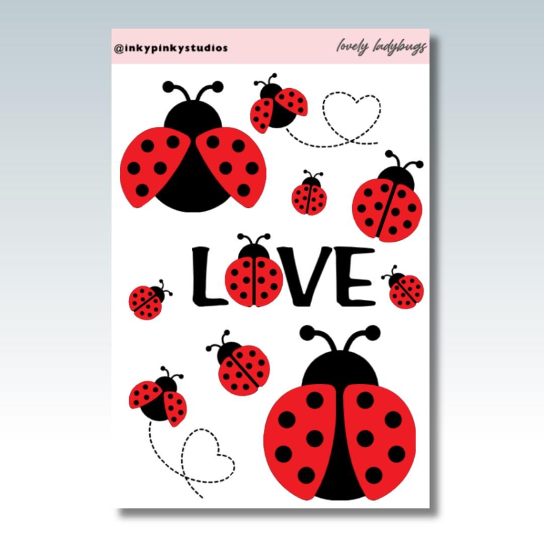 Ladybugs Sticker Sheet: Handmade Planner Stickers - Etsy
