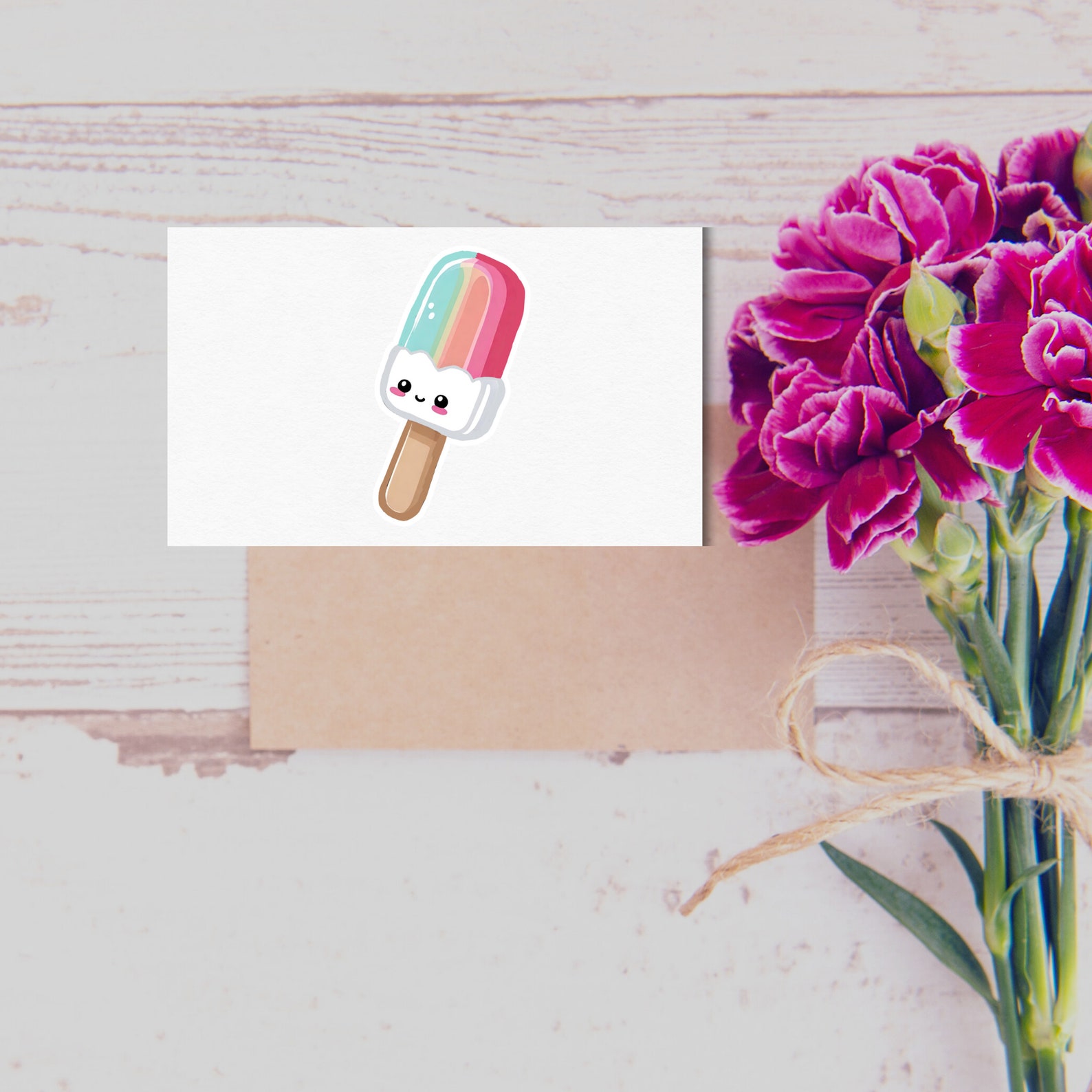 Popsicle Themed Mini Note Cards, Set of 10. Includes Envelopes. Item ...