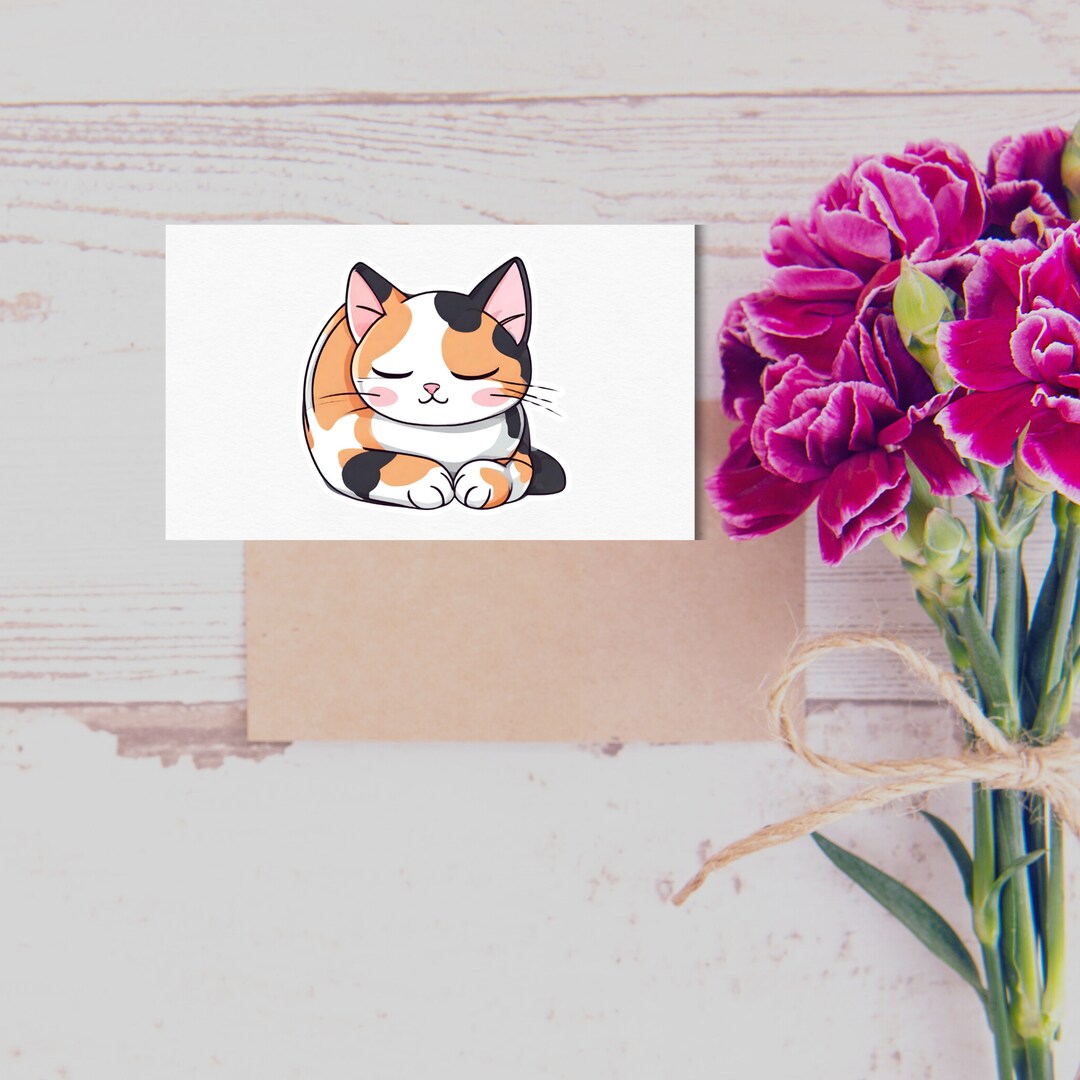 Calico Cat Themed Mini Note Cards, Set of 10. Includes Envelopes Item ...