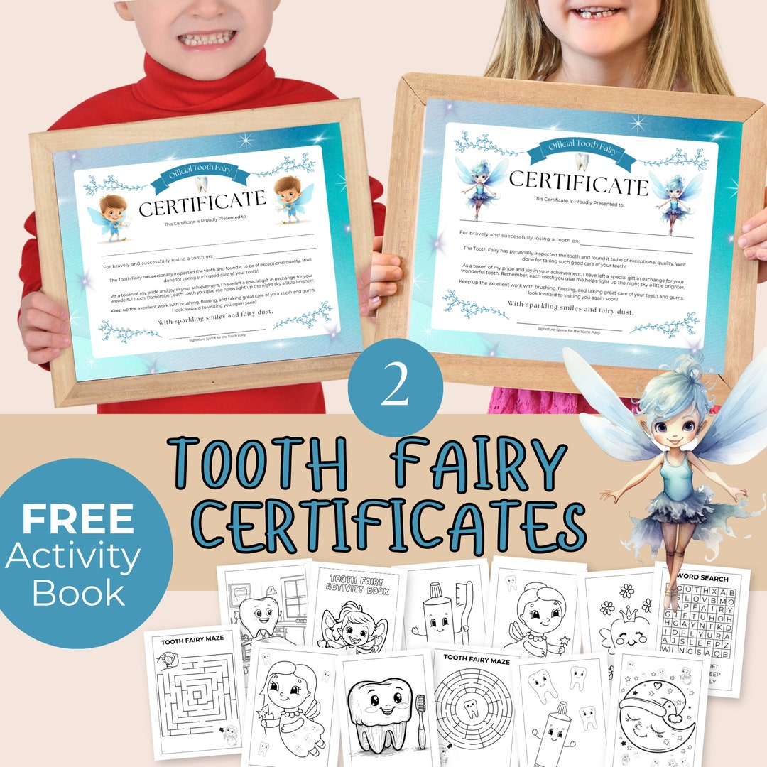 Tooth Fairy Certificate, Printable Keepsake for Your Child's First Lost ...