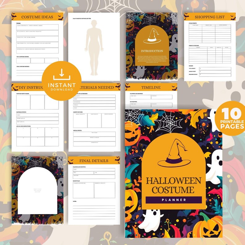 Printable Halloween Costume Planner, Family Costumes Designer, Kids ...