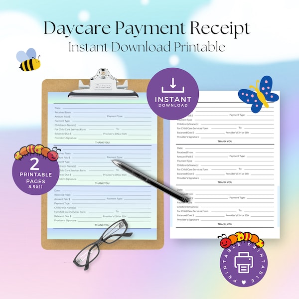 Daycare Payment Record - Etsy
