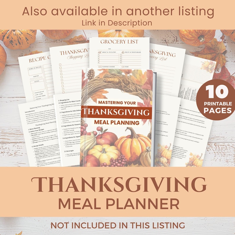 Printable Thanksgiving Meal Planning Checklist for Stress-free Family ...