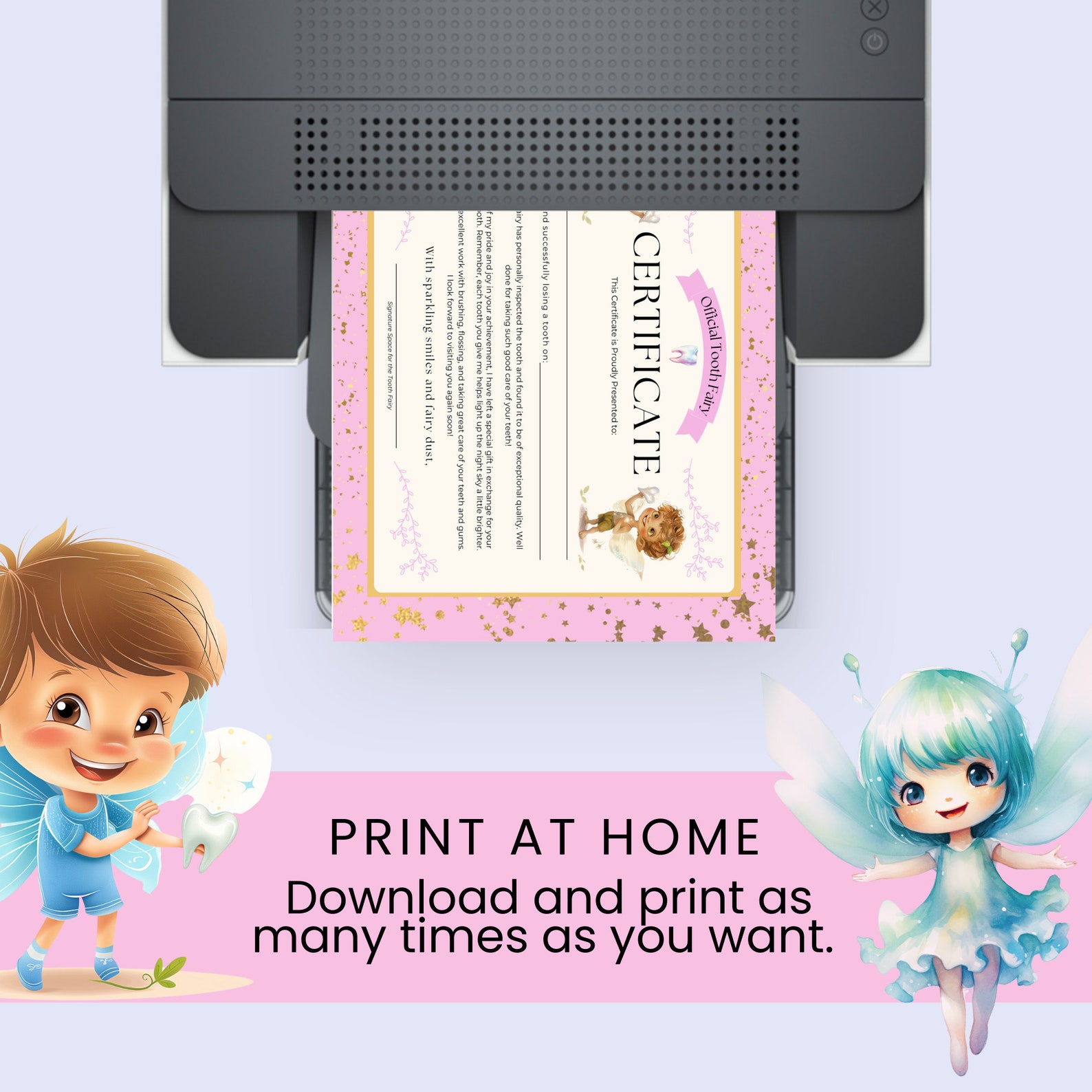 Tooth Fairy Certificate, Printable Keepsake for Your Child's First Lost ...