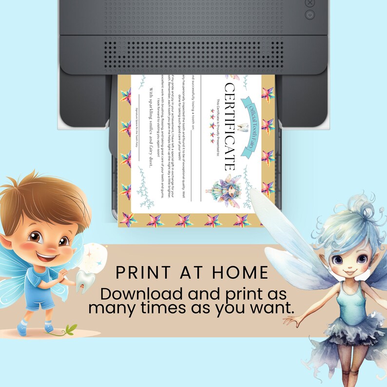 Tooth Fairy Certificate Printable Keepsake for Your Child's First Lost ...