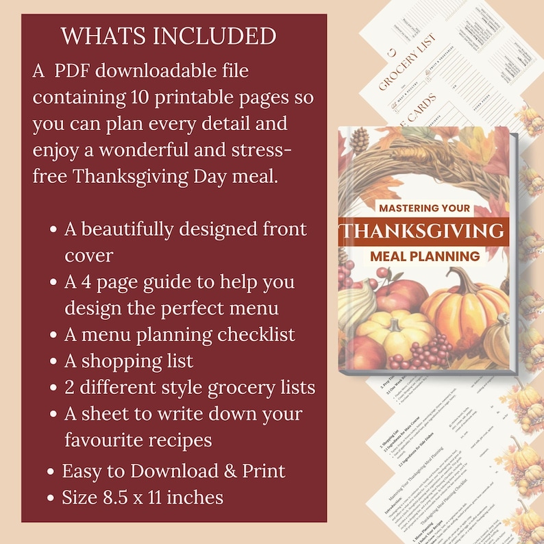 Printable Thanksgiving Meal Planner & Holiday Menu Checklist ...