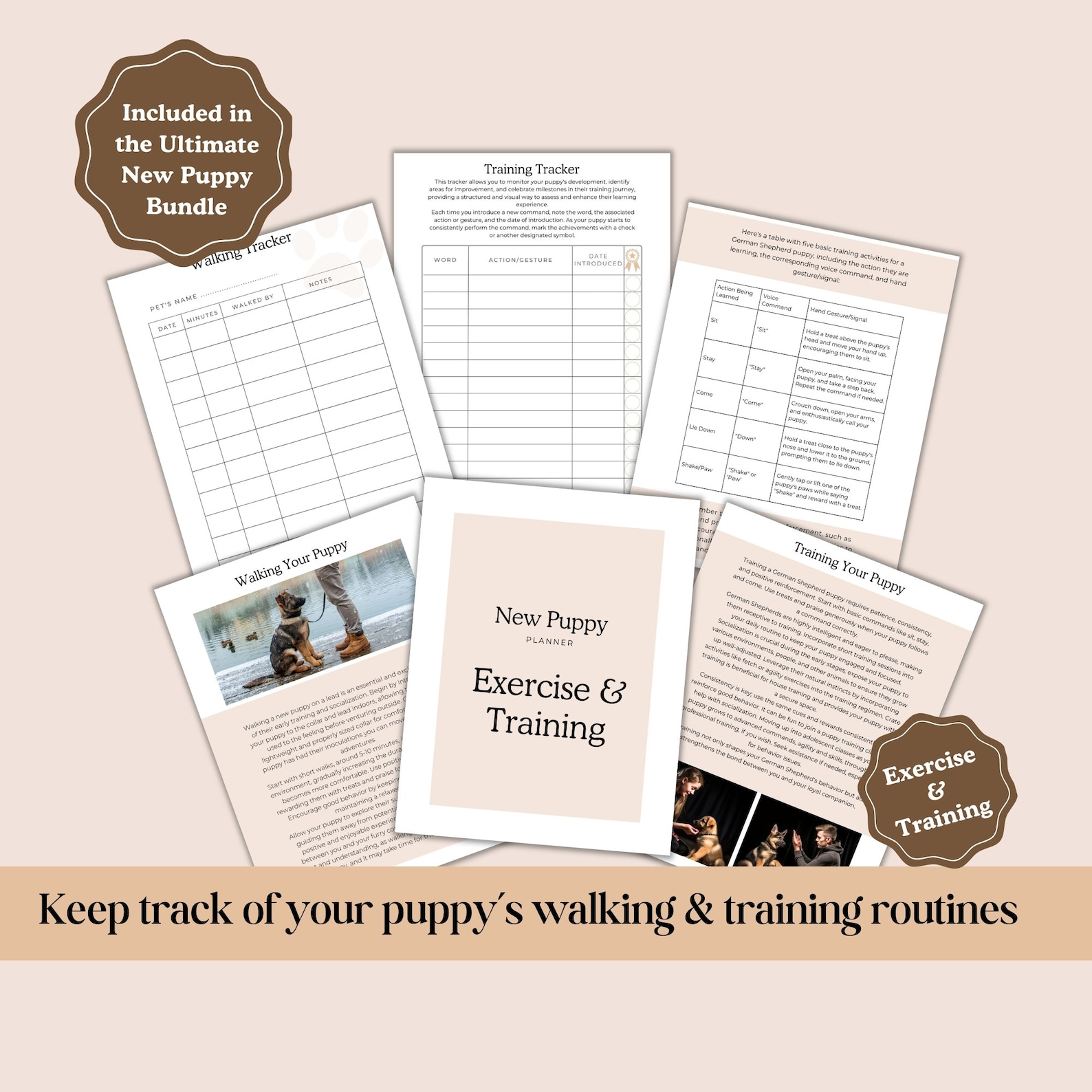 Puppy Training Checklist, Digital Planner for German Shepherd Care ...