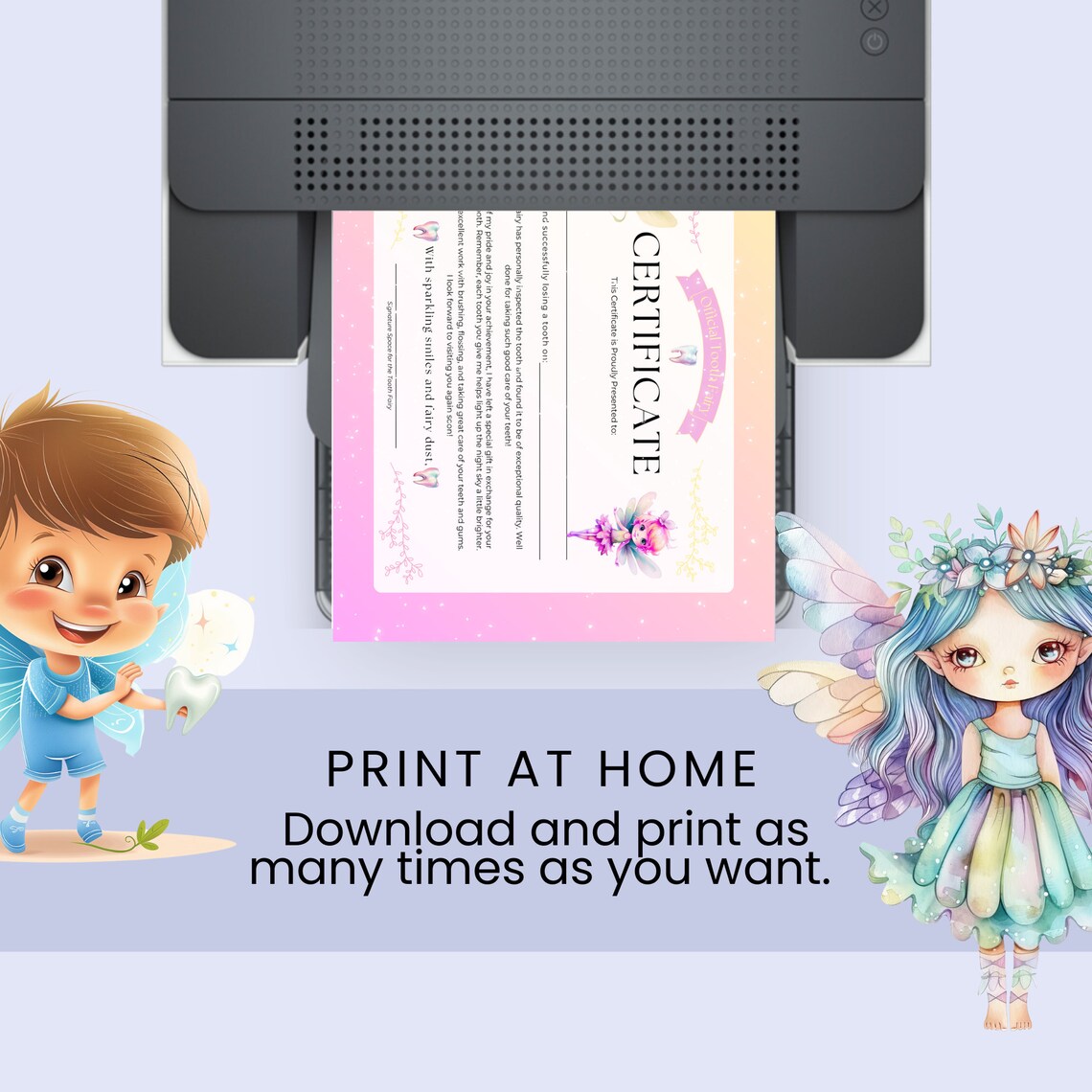 Tooth Fairy Certificate, Printable Keepsake for Your Child's First Lost ...