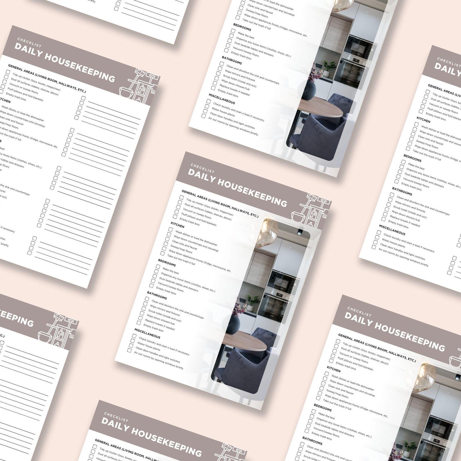 Printable Daily Housekeeping Checklist, Airbnb Cleaning List, House ...