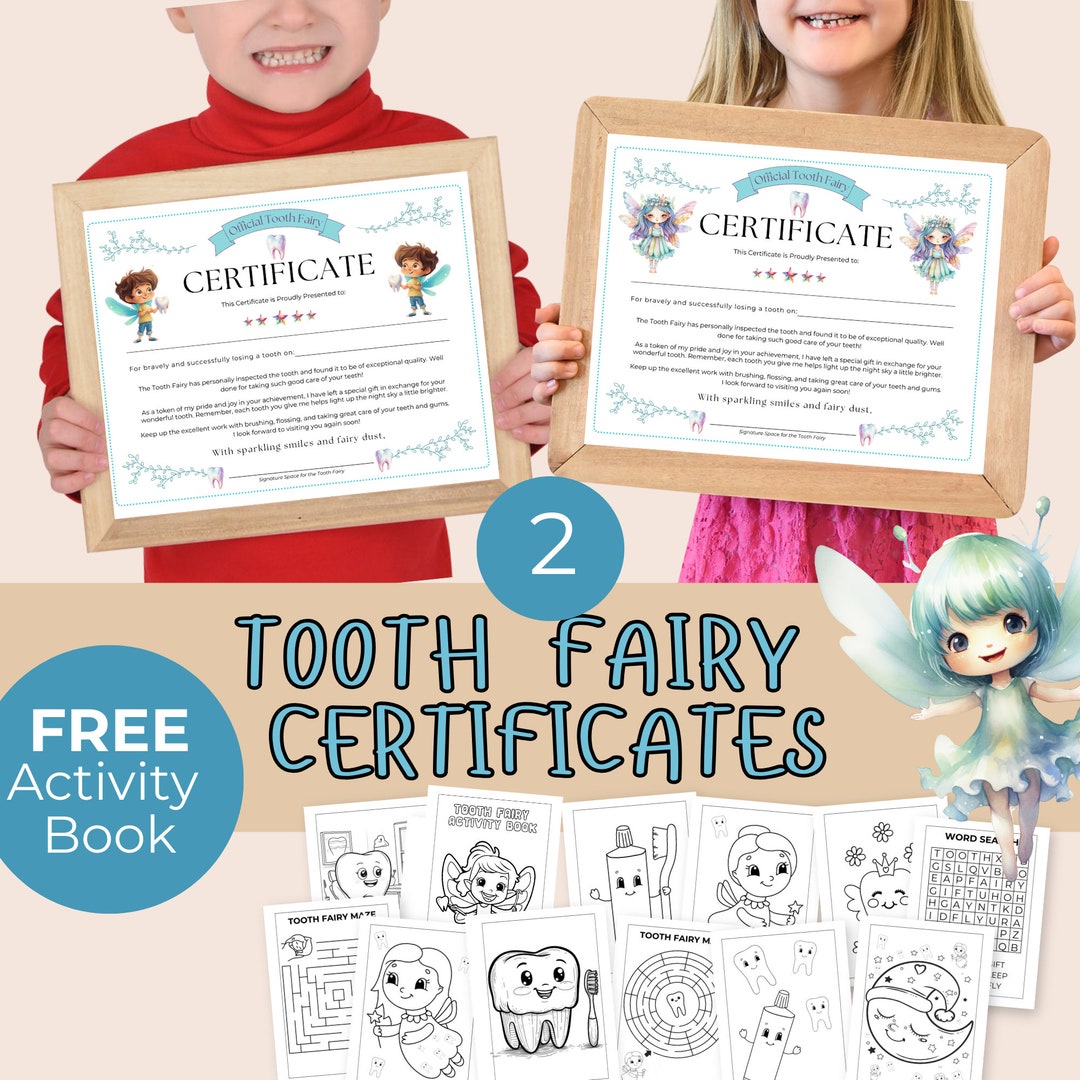 Tooth Fairy Certificate, Printable Keepsake for Your Child's First Lost ...