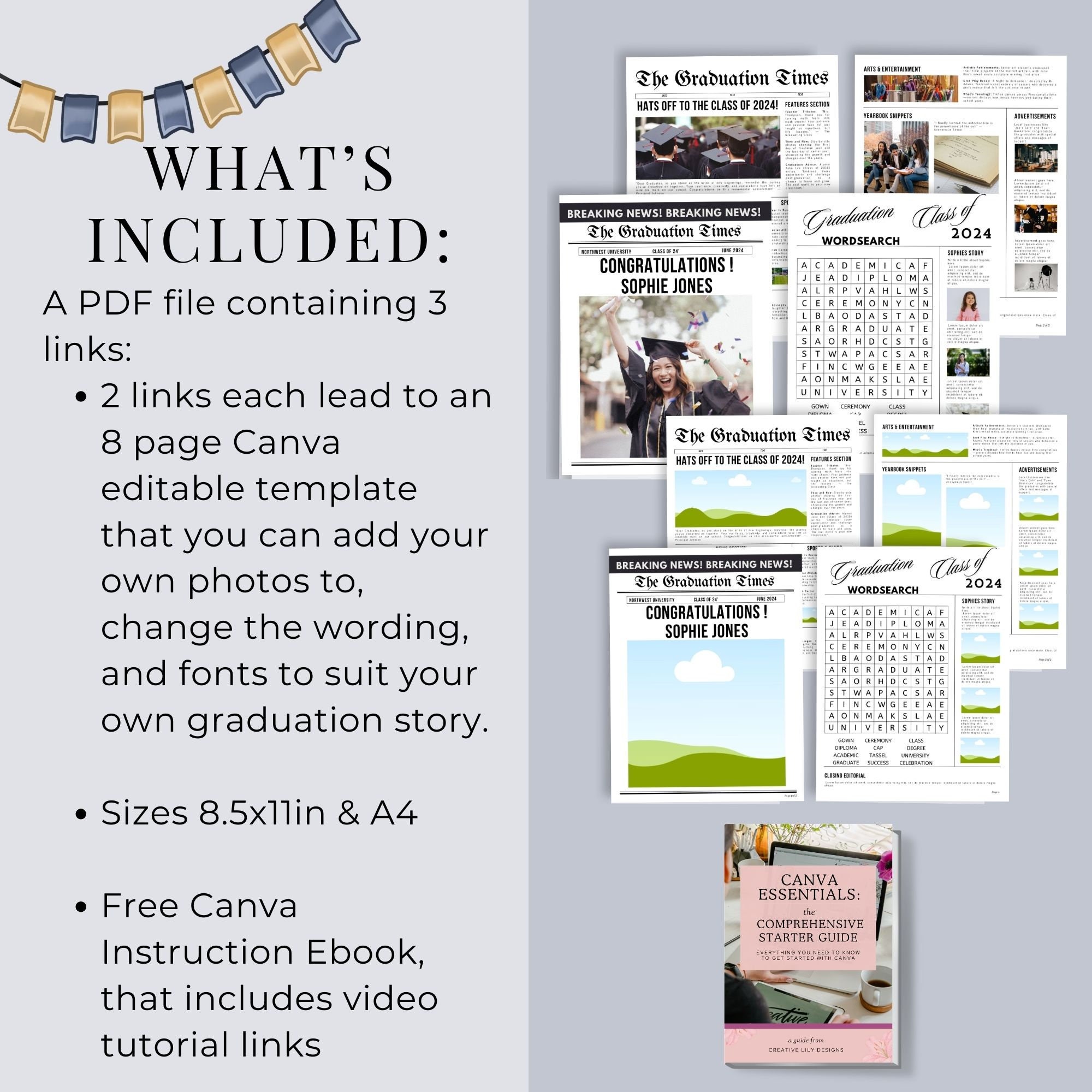 Graduation Newspaper Announcement Template, Graduate Party Invitation ...