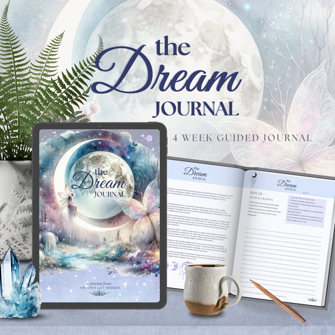 Prompted Dream Journal Digital Download, Prompts for Dream ...