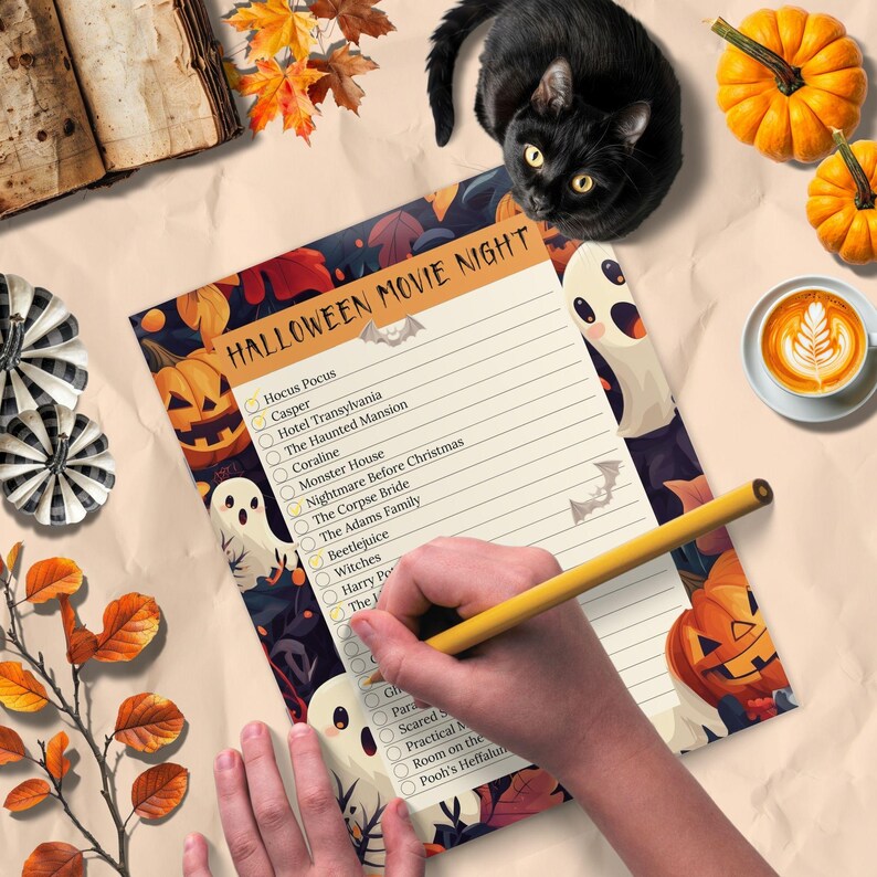 Printable Halloween Movie Checklist, Family Movie Night, Must-see ...