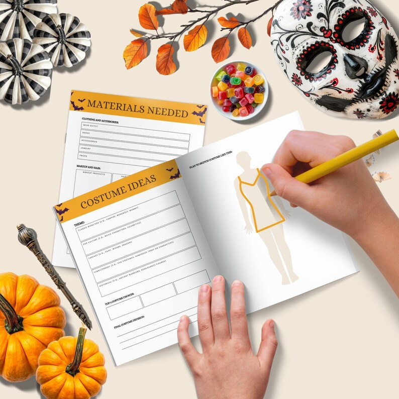 Printable Halloween Costume Planner, Family Costumes Designer, Kids ...