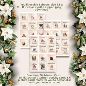 Printable Advent Activity Cards for Kids, DIY Christmas Advent Calendar ...