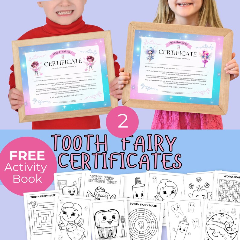 Tooth Fairy Certificate, Printable Keepsake for Your Child's First Lost ...