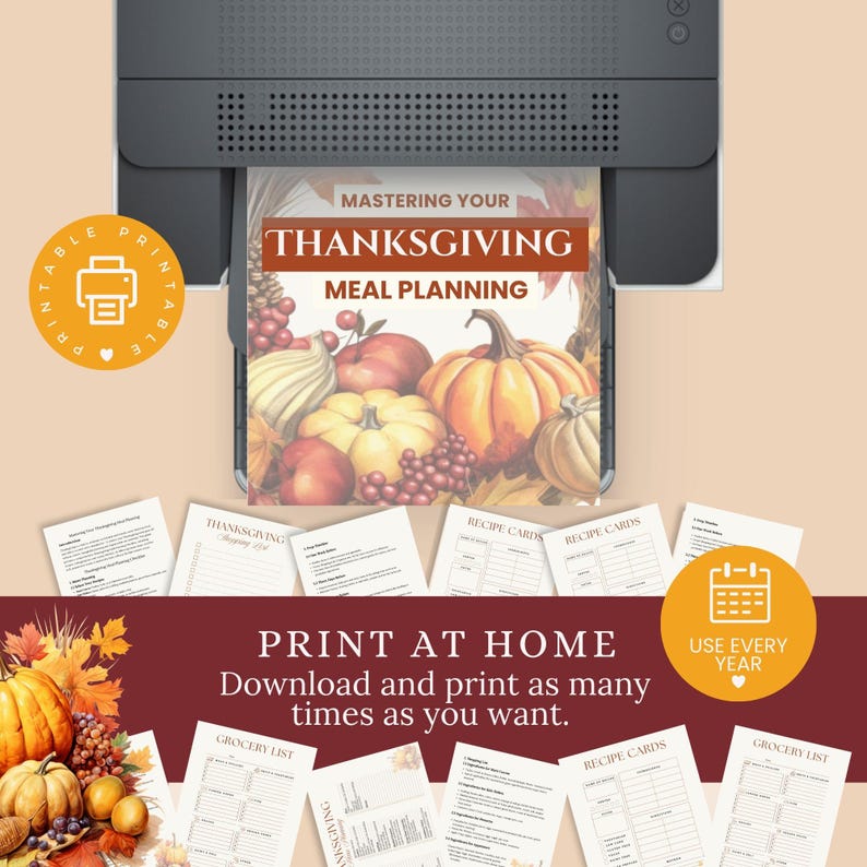 Printable Thanksgiving Meal Planner & Holiday Menu Checklist ...