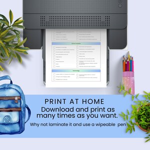 Editable Back to School Shopping List Canva Template, School Supplies ...