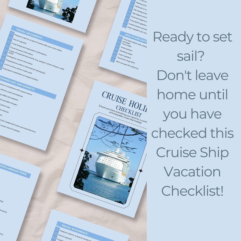 Printable Cruise Packing Checklist, Family Cruise Ship Travel Packing ...