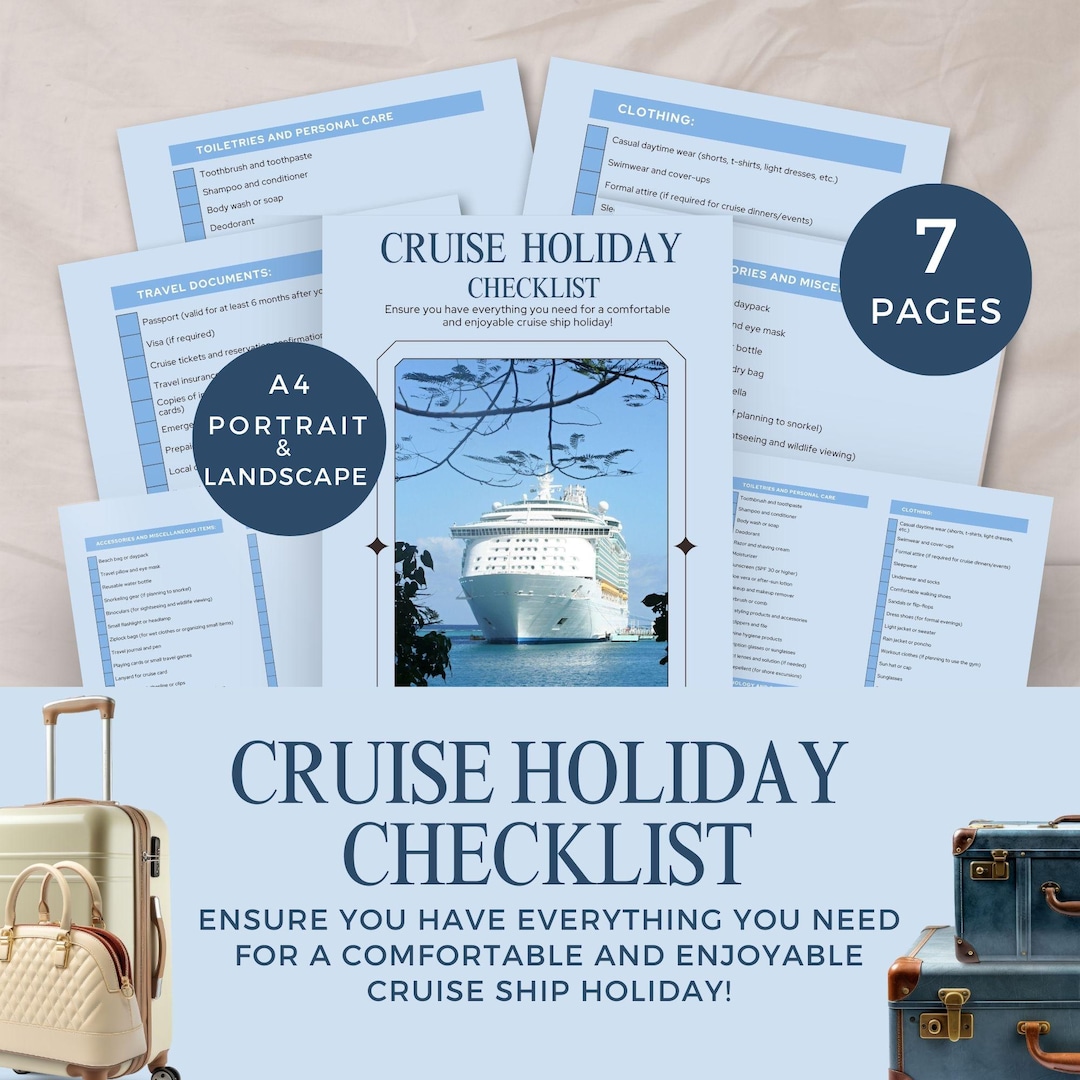 Printable Cruise Packing Checklist, Family Cruise Ship Travel Packing ...