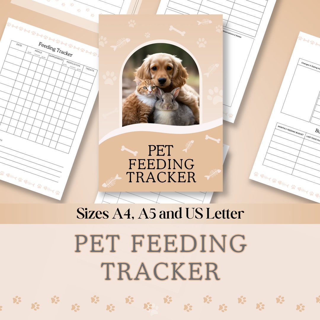 Pet Feeding Tracker, Meal Planner & Schedule, Dog Feeding Chart, Cat ...