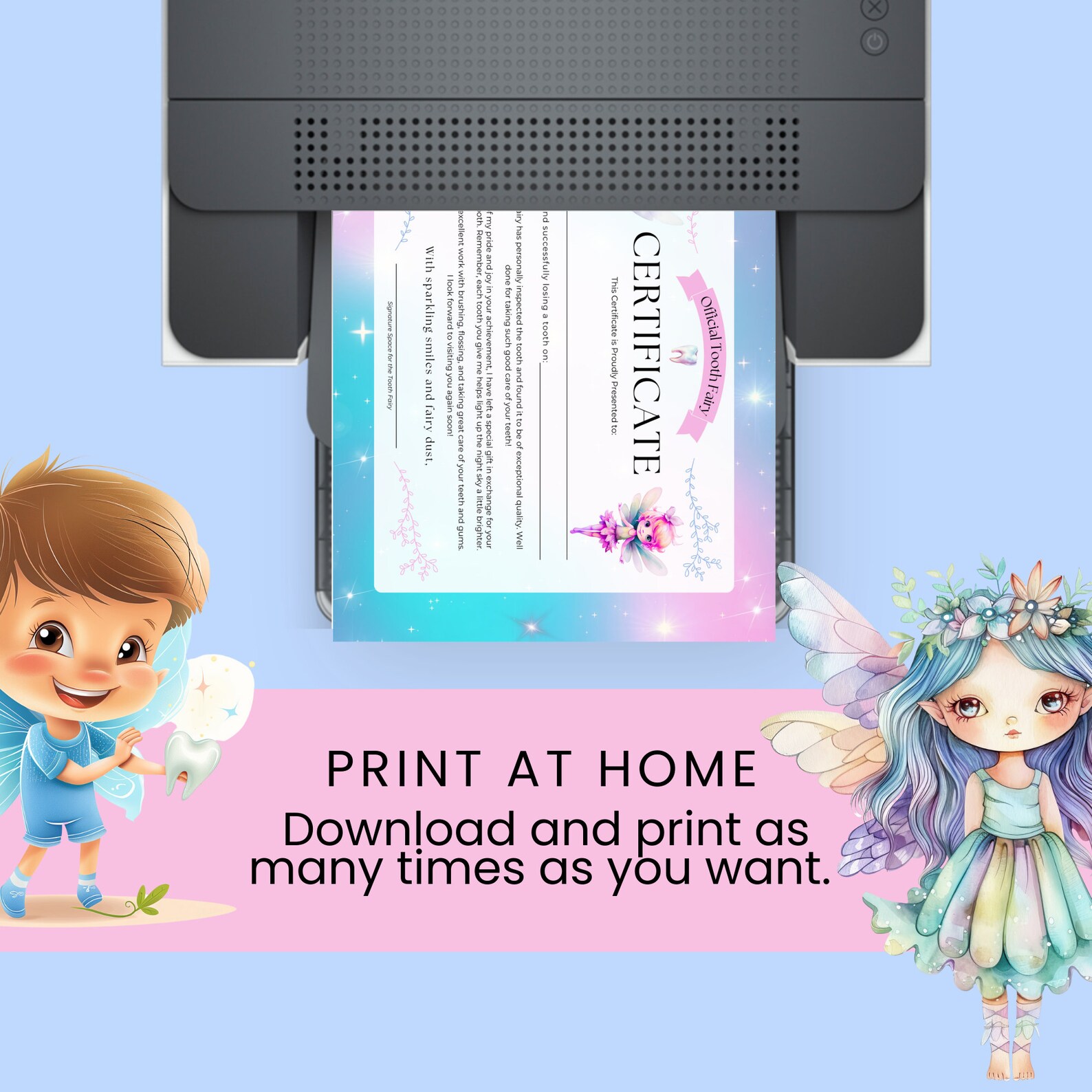 Tooth Fairy Certificate, Printable Keepsake for Your Child's First Lost ...