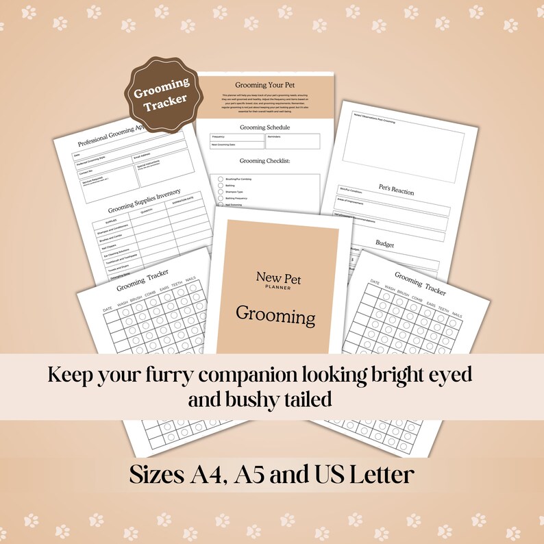 Pet Grooming Tracker, Grooming Schedule & Checklists, Professional ...