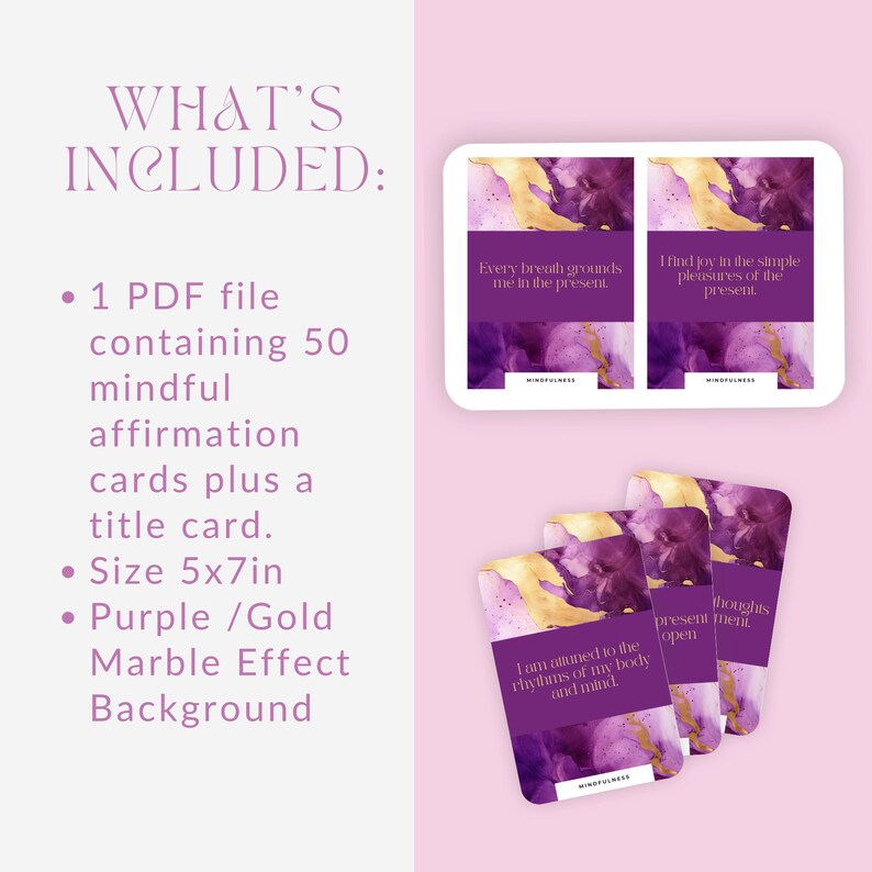 Daily Mindfulness Affirmation Cards | Encouragement Cards | Womens Self ...