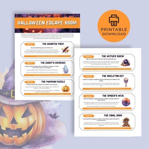 Jeu d'évasion mystère à imprimer pour Halloween, activité familiale ...