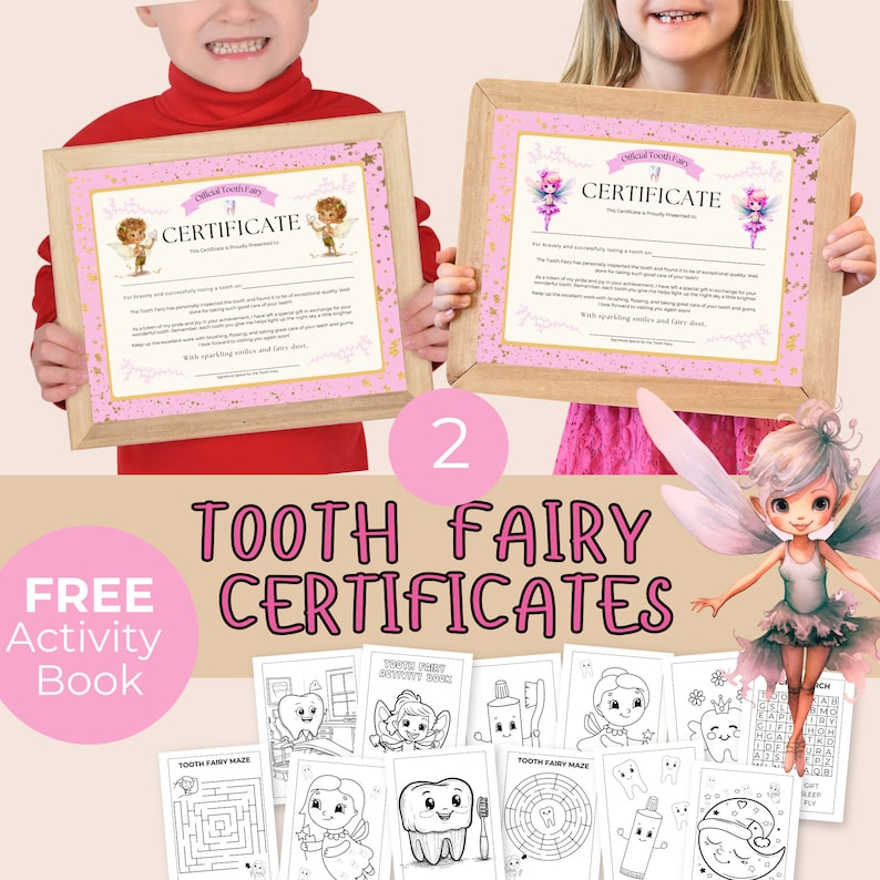 Tooth Fairy Certificate, Printable Keepsake for Your Child's First Lost ...