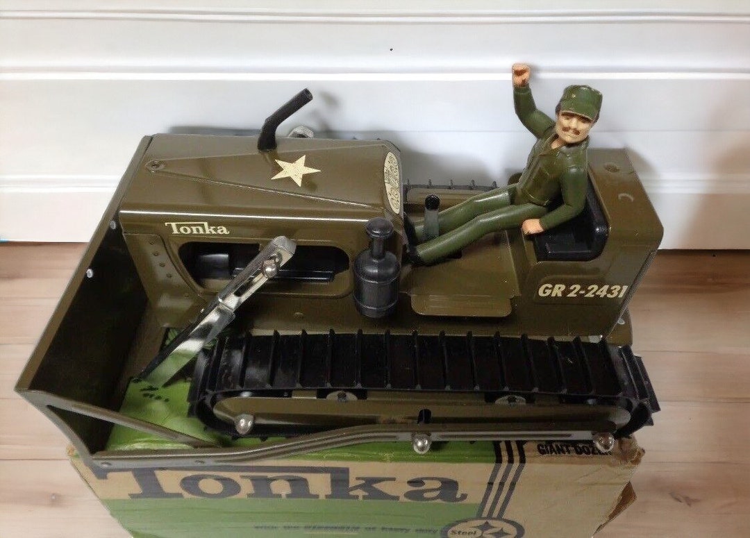 TONKA VINTAGE BULLDOZER Giant Army - Etsy