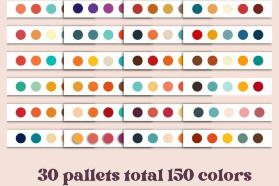 Retro Procreate Color Palette Bundle Vintage & Retro Color Swatches 70s ...