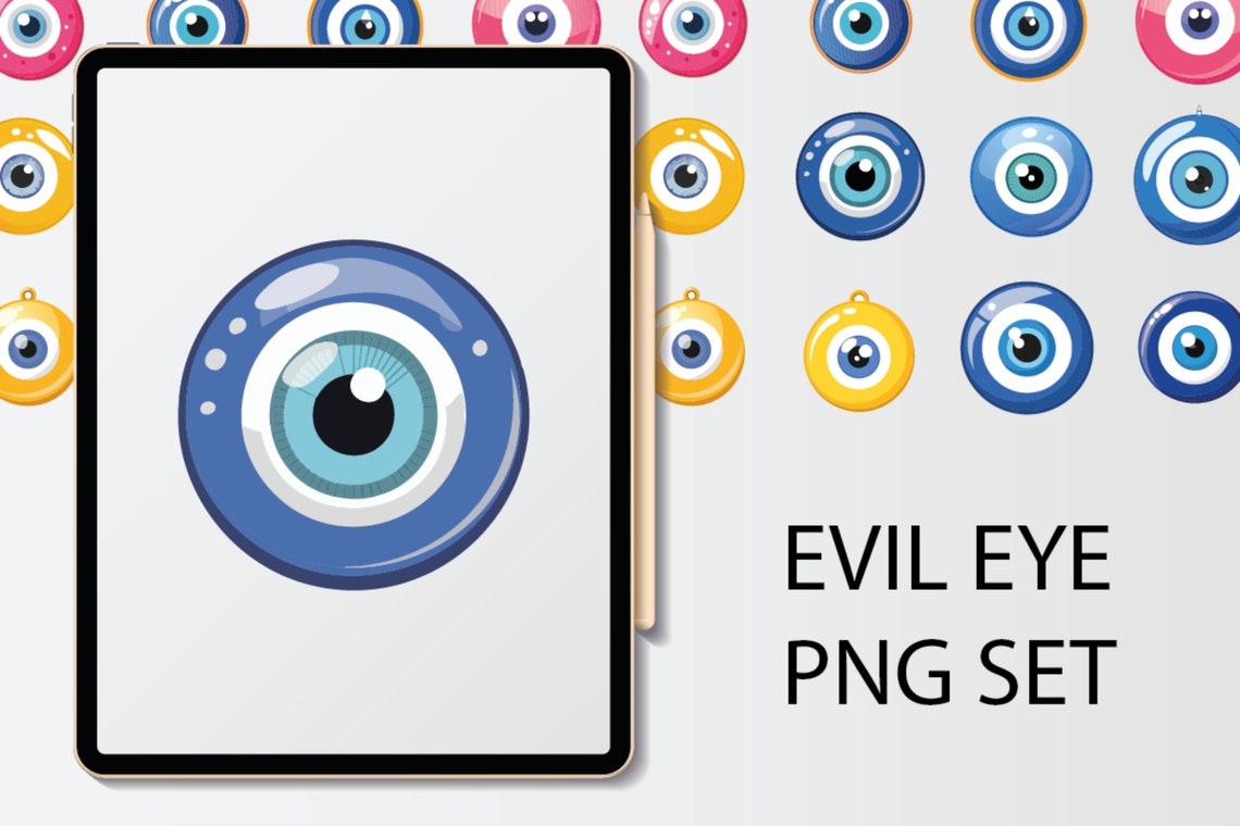 12 Evil Eye PNG Set Digital Clipart for Protection and Spiritual Art ...