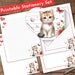 Valentine's Day Cat Kitten Printable Stationary Stationery Set Letter ...