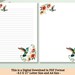Hummingbird Writing Paper Stationery, Peach Floral Printable Stationary ...