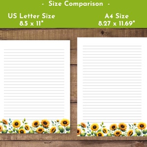 Sunflower Printable Stationary, Sunflowers Letter Writing Paper ...