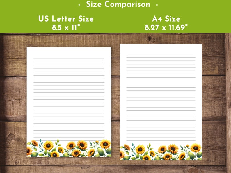 Sunflower Printable Stationary, Sunflowers Letter Writing Paper ...