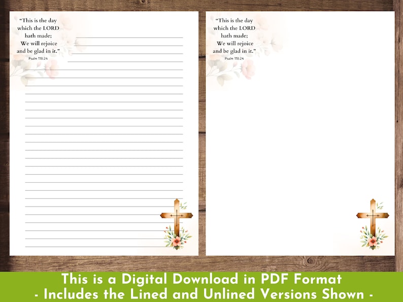 Bible Quotes Verse Printable Stationery Set Psalm 118:24 Inspirational ...