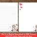 Valentine's Day Cat Kitten Printable Stationary Stationery Set Letter ...
