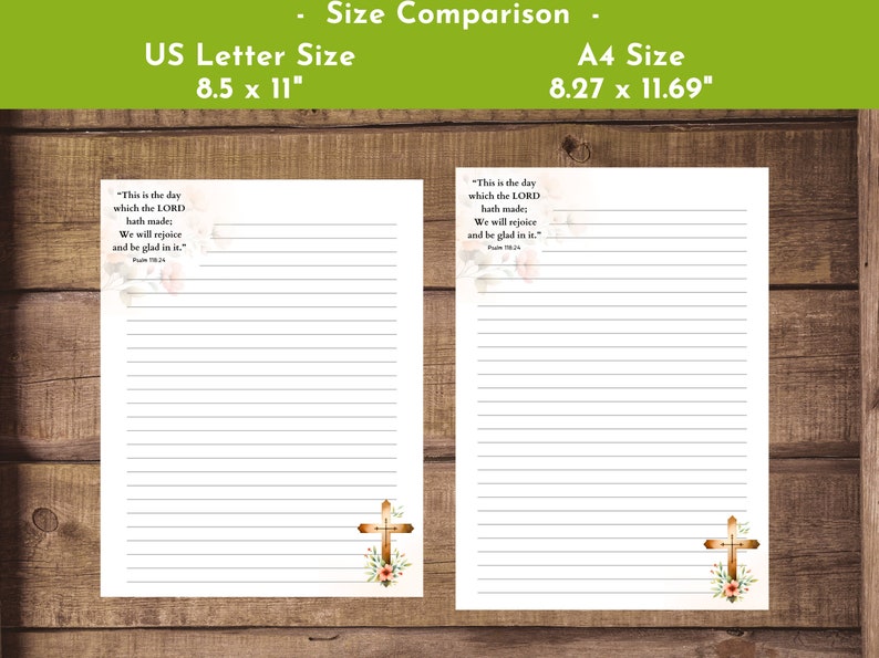 Bible Quotes Verse Printable Stationery Set Psalm 118:24 Inspirational ...