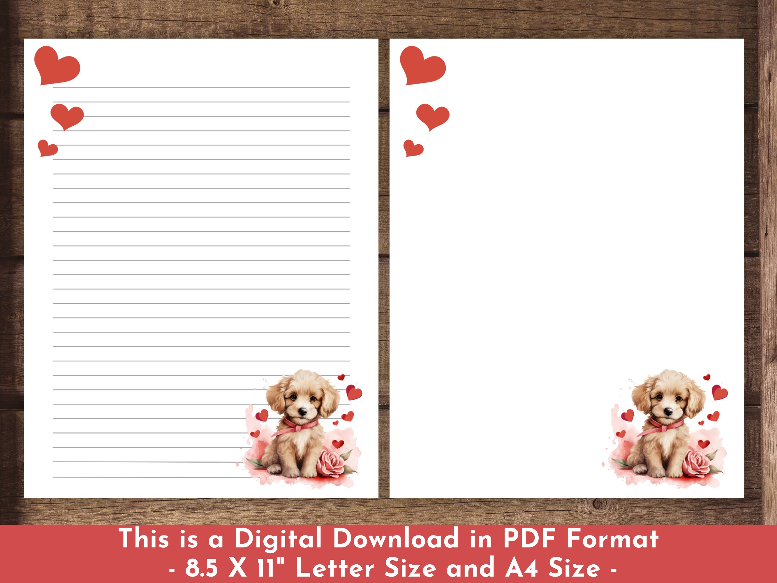 Puppy Dog Printable Stationary Stationery Set Letter Writing Paper Kids ...