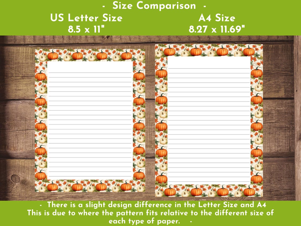 Fall Season Pumpkins Halloween Printable Stationary Set Stationery ...