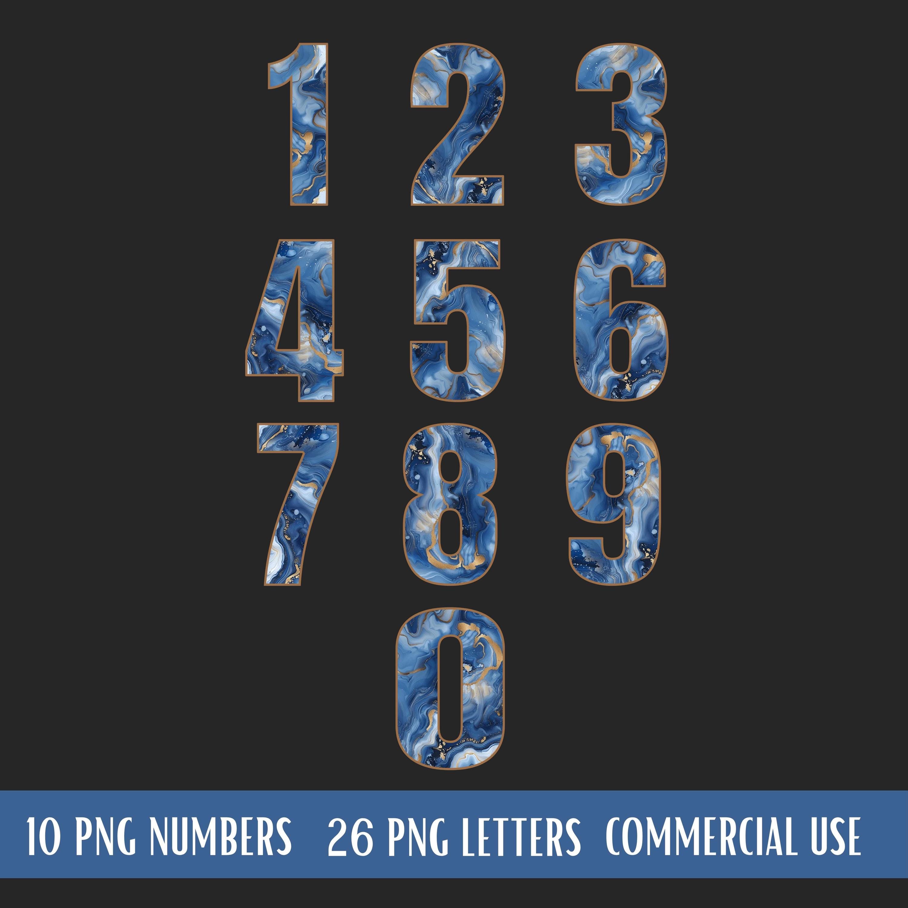 Blue Marble Alphabet PNG, A to Z Letters, 0 to 9 Numbers, High ...