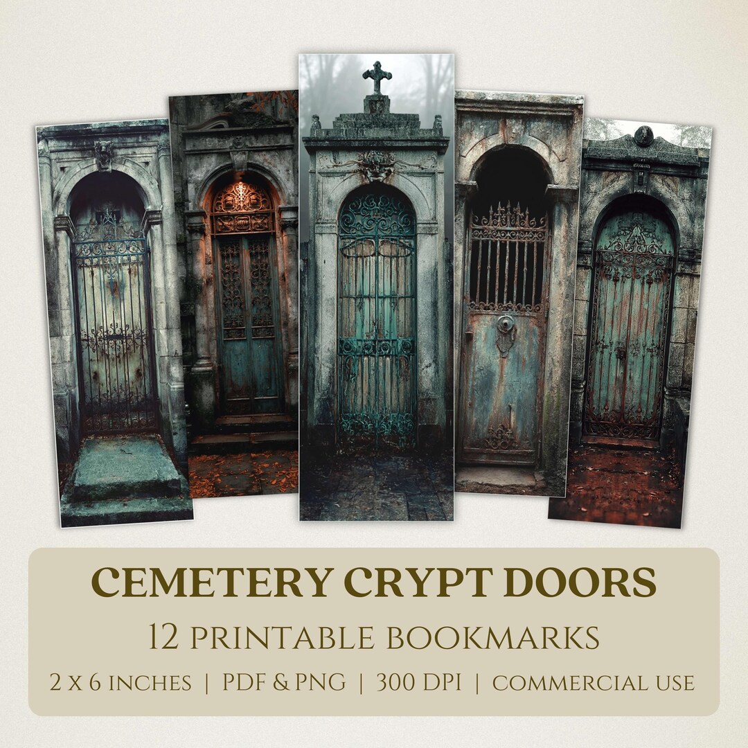 Cemetery Crypt Doors Printable Bookmarks, High Quality Digital Images ...