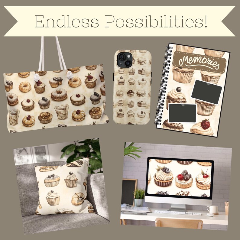 Vintage French Pastries Digital Paper, High Quality Seamless Images ...