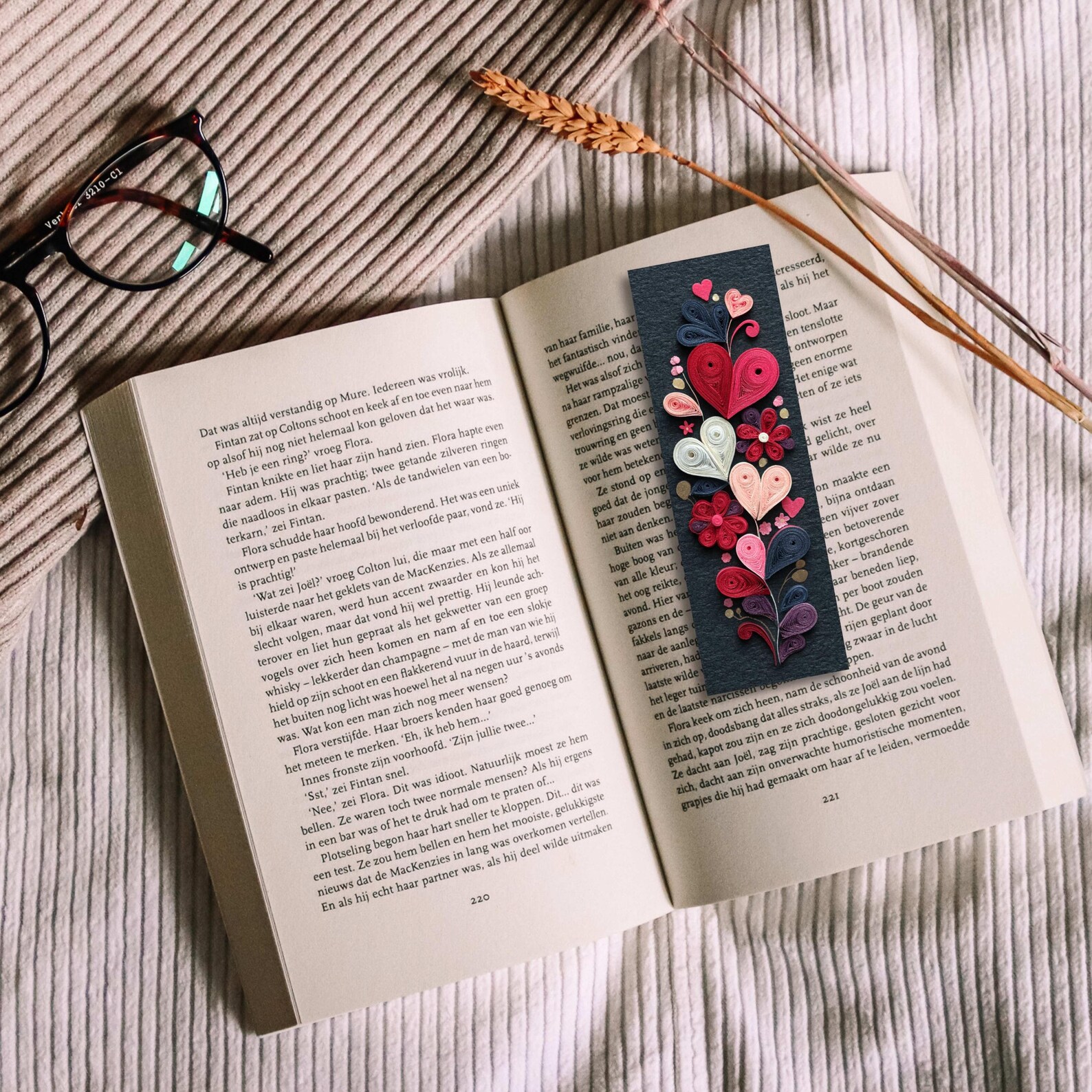 Quilled Paper Hearts Printable Bookmarks, High Quality Digital Images ...